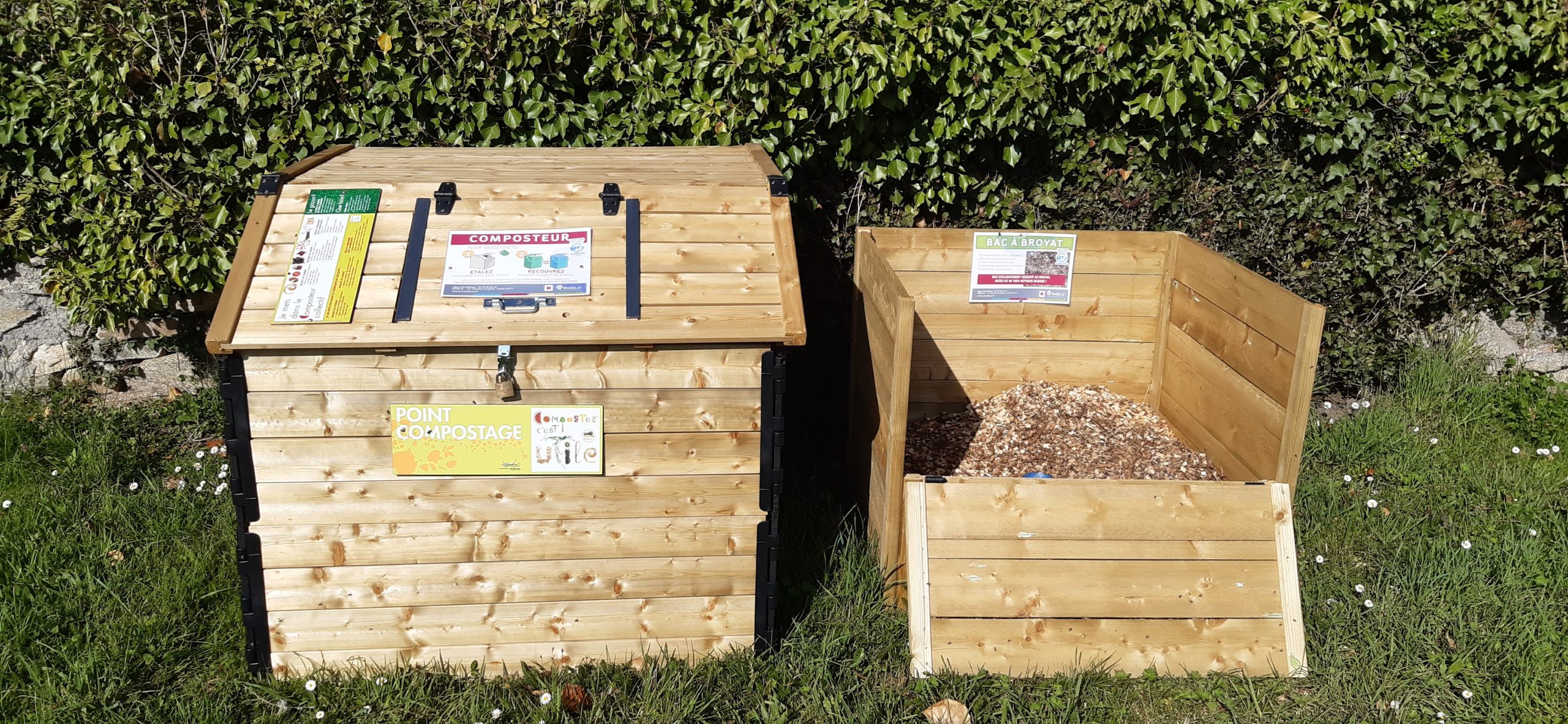 Composteur "pédagogique" à l'école - Mairie Anzeme